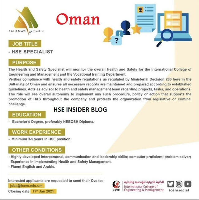 HSE Insider : ( 08 ) - HSE/EHS/SAFETY JOB VACANCIES/OPPORTUNITIES ...