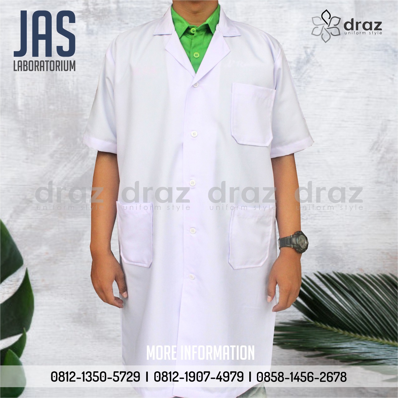 0812 1350 5729 KONVEKSI JUAL JAS LAB LENGAN PENDEK MURAH DI KOTA ...