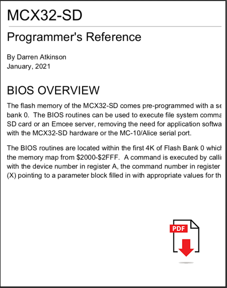 MCX Wares: MCX32-SD Programmer's Reference
