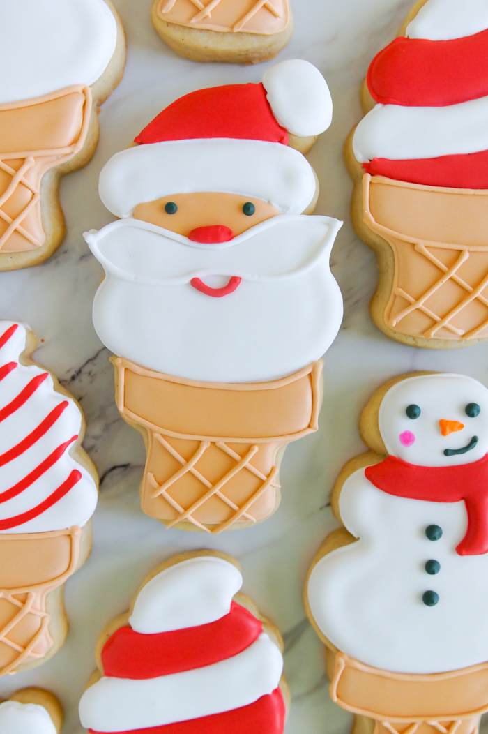 Christmas in July : Santa and Snowman Ice Cream Cookies | Bake at 350°