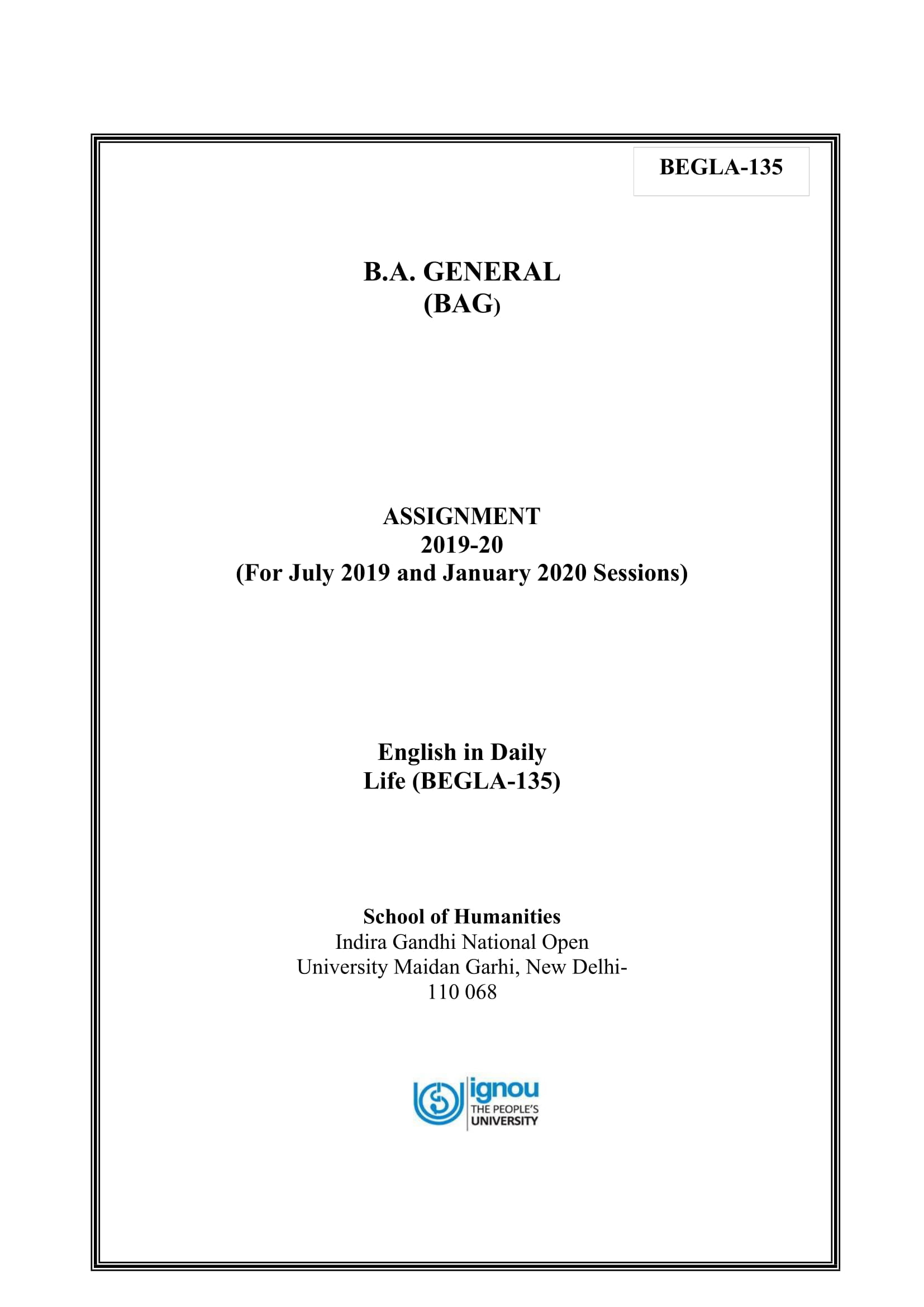 BEGLA135 Ignou Solved Free Assignment 2020-21 (Hand Written) BEGLA135 Ignou Solved Free Assignment 2020-21 (Hand Written)
