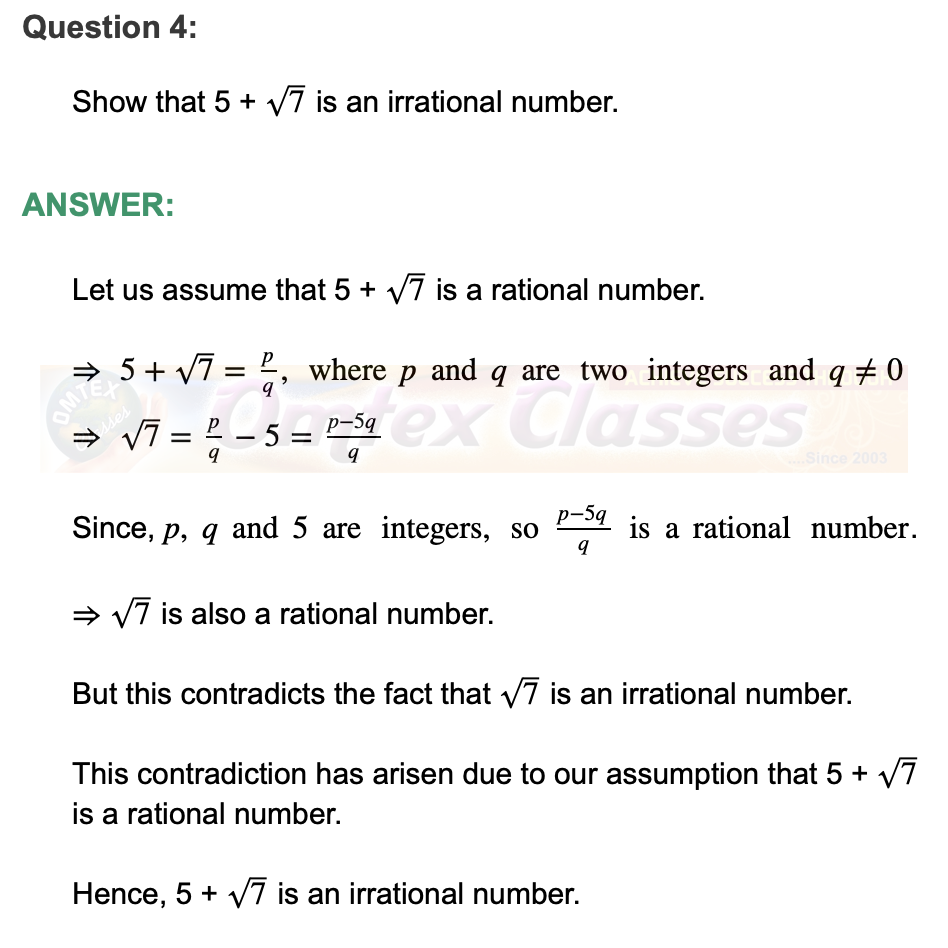 OMTEX CLASSES: Chapter 2 - Real Numbers Mathematics Part I Solutions ...