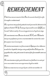 exemple de remerciement rapport de stage pdf et word