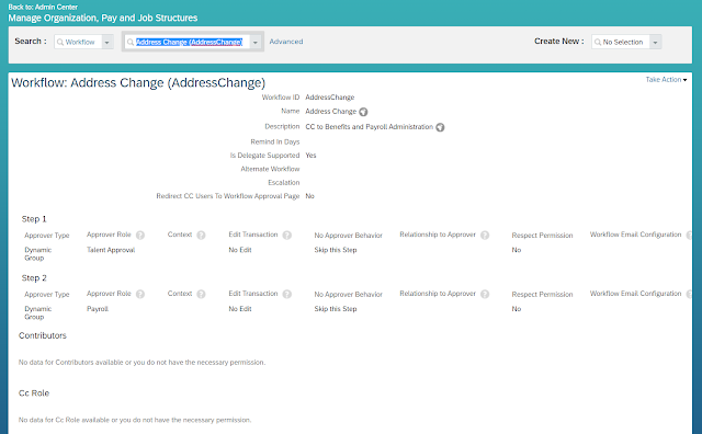 EMPLOYEE CENTRAL: Workflow Derivation Rules