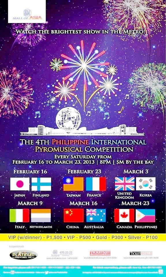 Manila Shopper: Philippine International Pyromusical 2013 Schedule