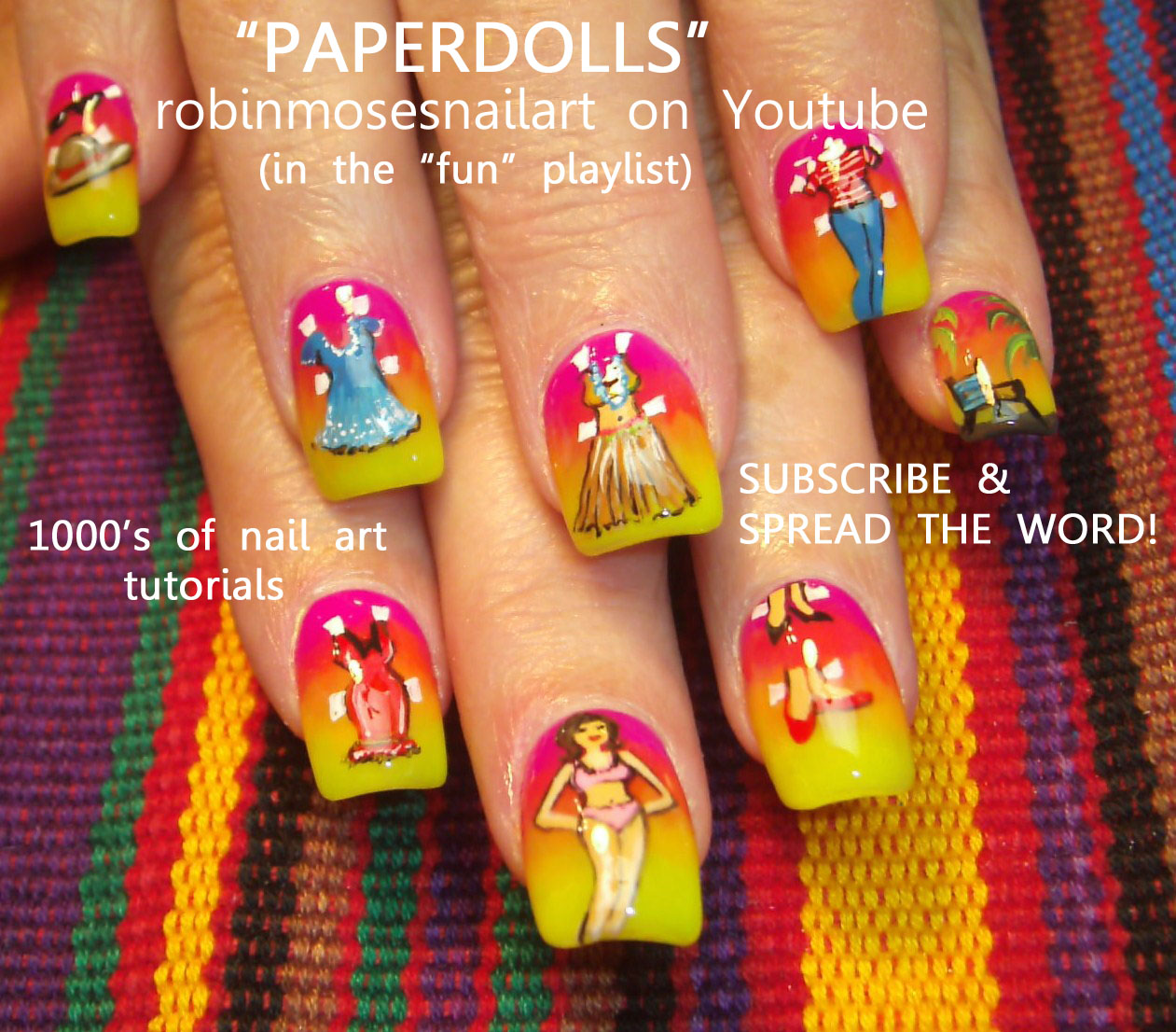 robin moses, paperdoll nail, paperdoll art, paperdolls, surfer nails ...