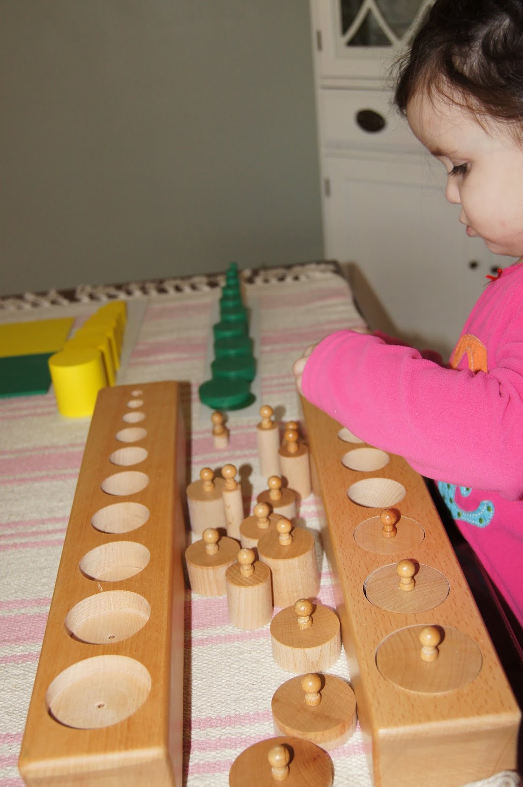 Knobbed Cylinders, Montessori Sensorial At Home - "Making Montessori Ours"