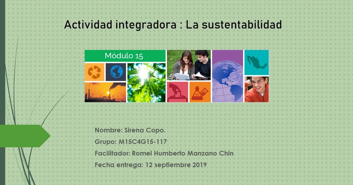 Sirena Copo Line: Actividad Integradora 5 La sustentabilidad Mòdulo 15