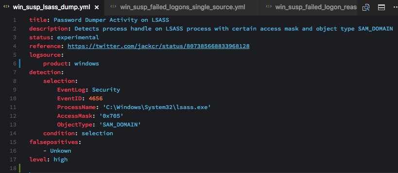 sigma - Generic Signature Format for SIEM Systems