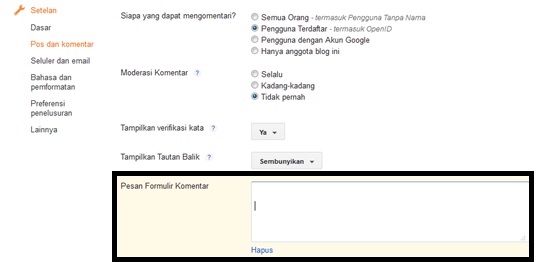 Cara Menambahkan Kata atau Sebuah Tulisan di Atas Kolom Komentar ~ B3T@H