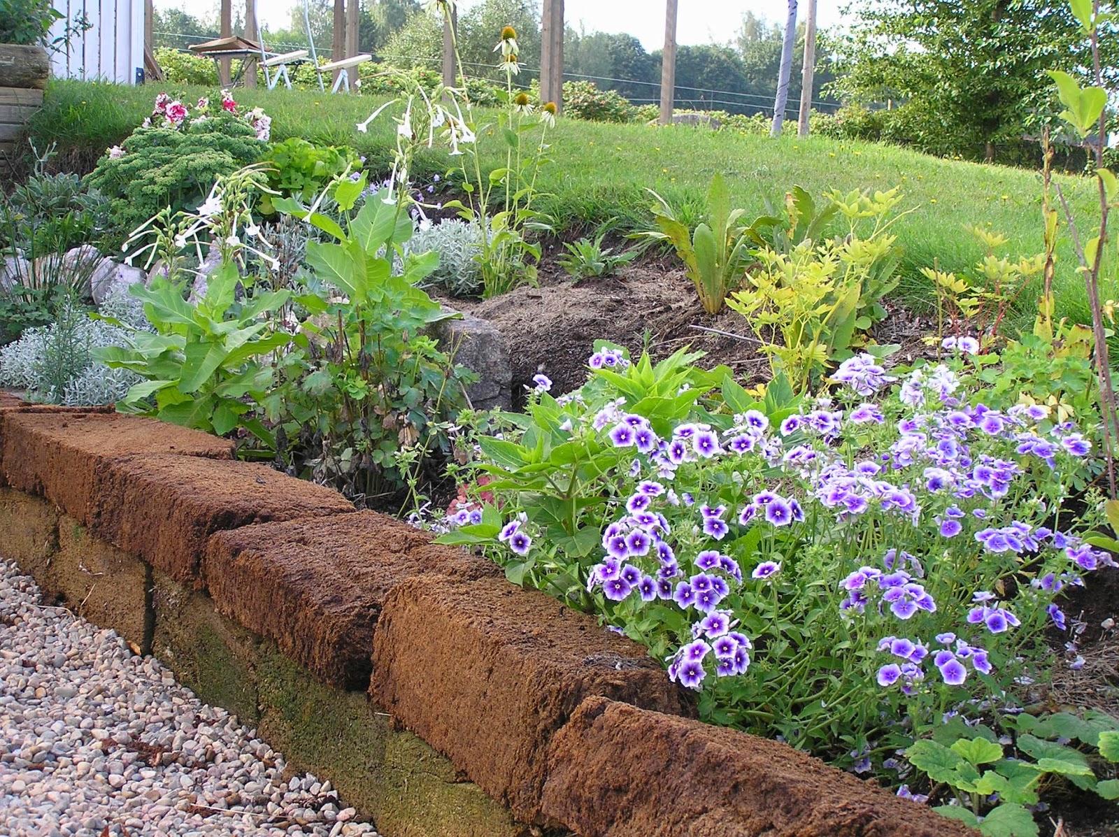 Poppys trädgårdsblogg: FÖRE-EFTER släntrabatterna