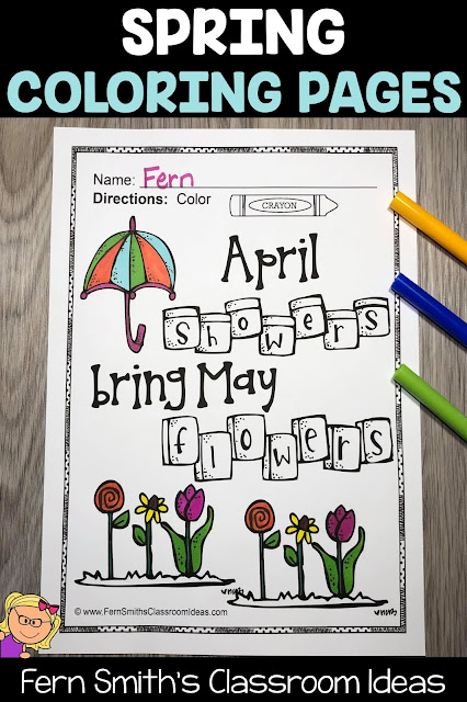 Ready for Some New Spring Coloring Pages For Your Classroom? - Fern ...