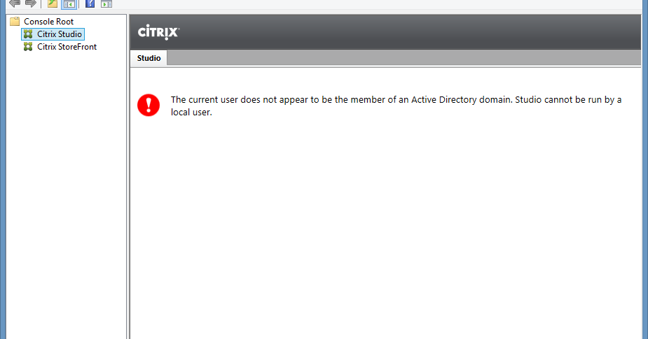 Citrix Error The Current User Does Not Appear To Be The Member Of An Active Directory Domain