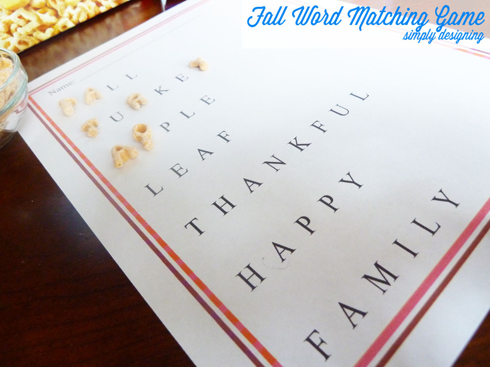 Fall Word Matching Game (kids activity) #alphabits #sponsored | Simply ...