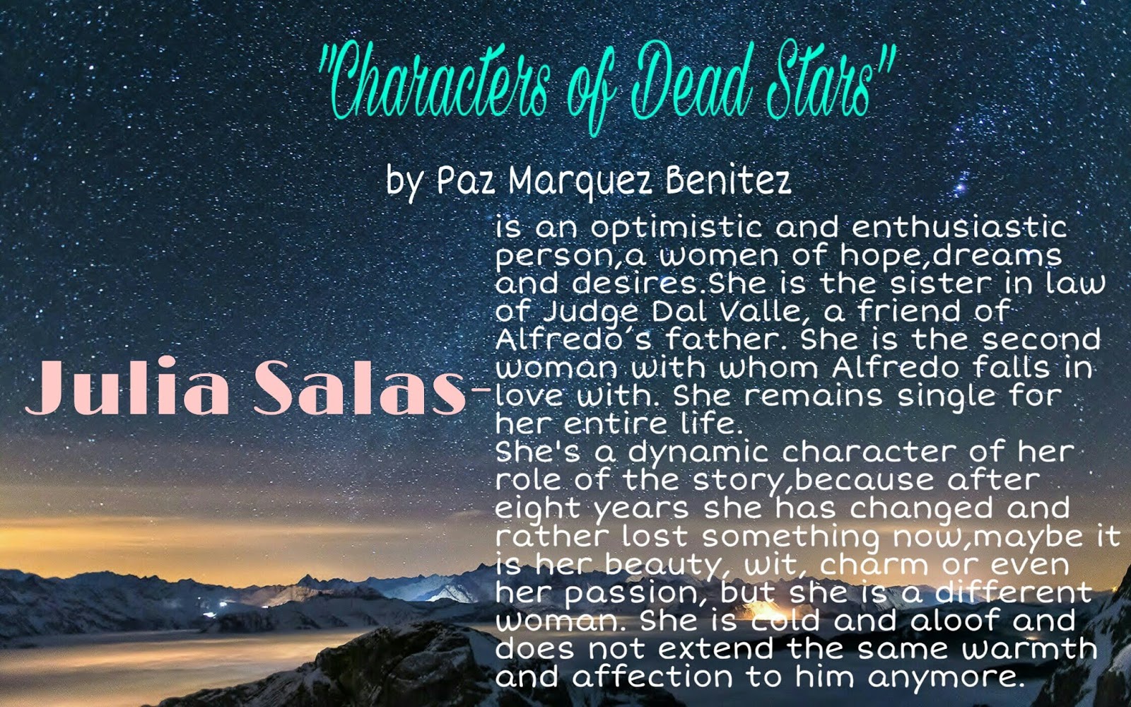 21st Century Literature E-Portfolio: Characters of Dead Stars