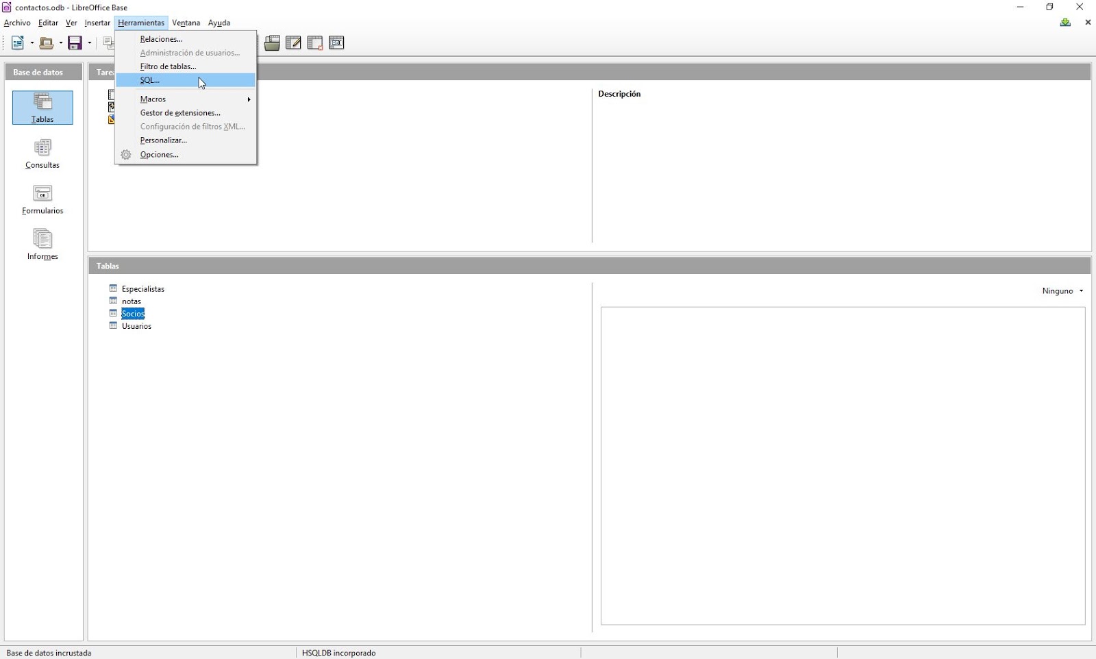 cambiar el nombre de una tabla con SQL en LibreOffice Base (XXIV ...
