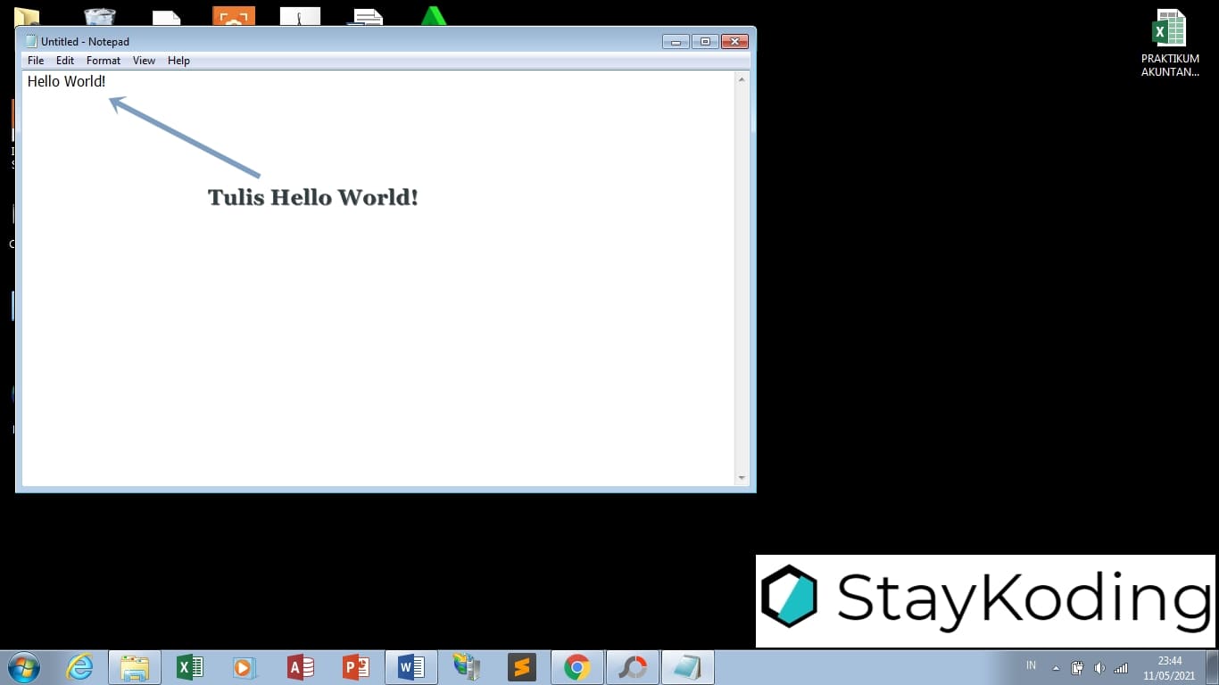 Belajar HTML part 3 Membuat Hello World Dengan HTML - Blog Aja
