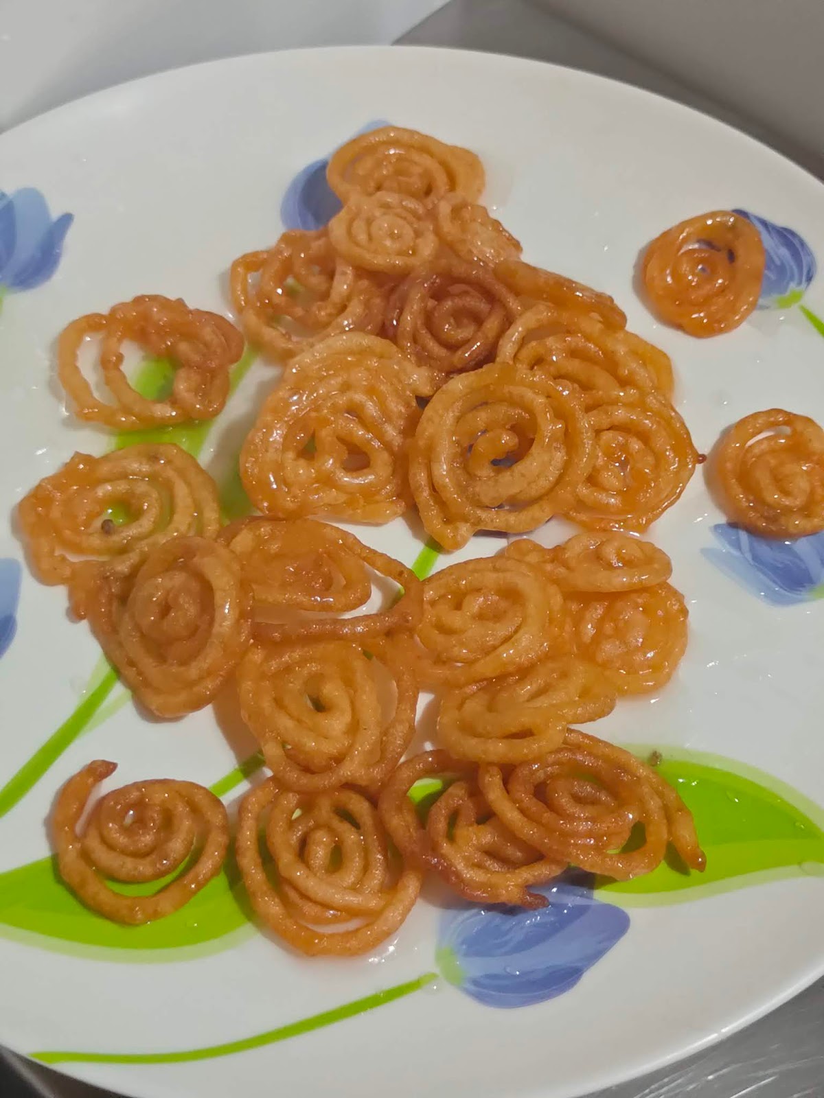 Instant Jilebi with Idli batter - Healthy version