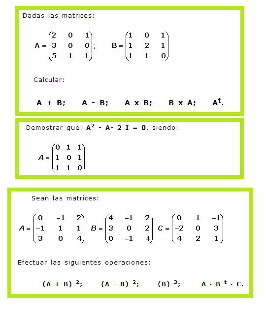 Álgebra Lineal: ejercicios para practicar - Fuera del Aula de Clases