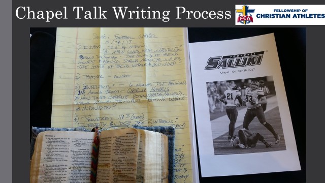 Character Coach / Sports Chaplain Blog: Pregame Chapel Talk Writing Process