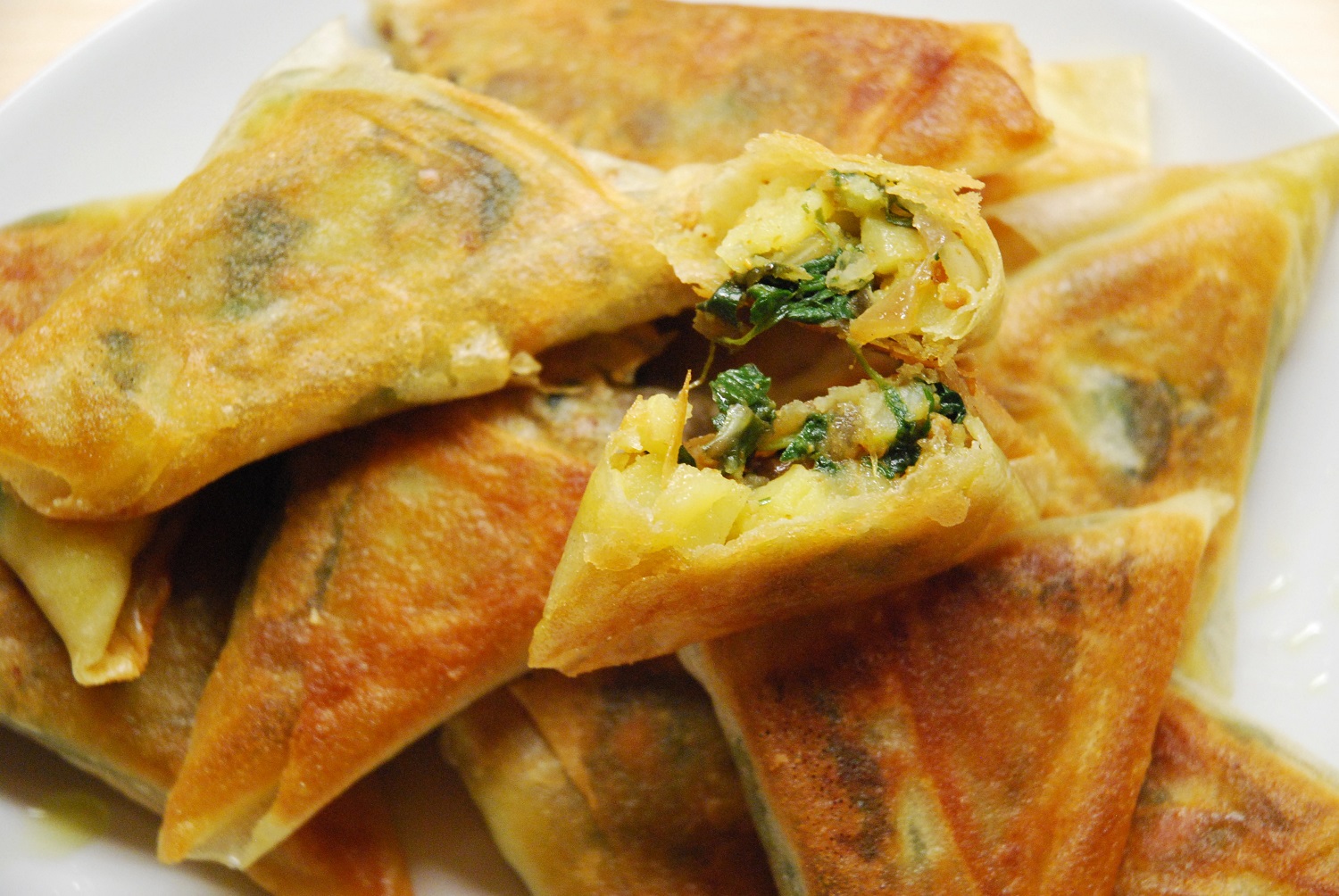 Samoussas aux légumes verts