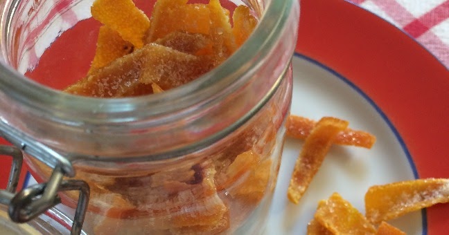 Scraptella: Tiras de naranja azucaradas