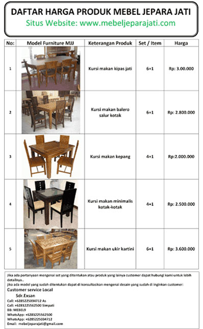 Pengrajin Mebel Jepara | Produk Kayu jati | Model Ukir Modern