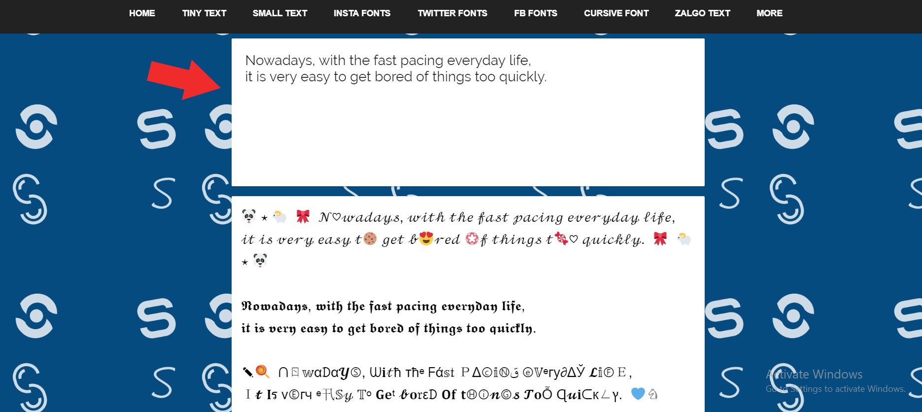 Small Letter Generator
