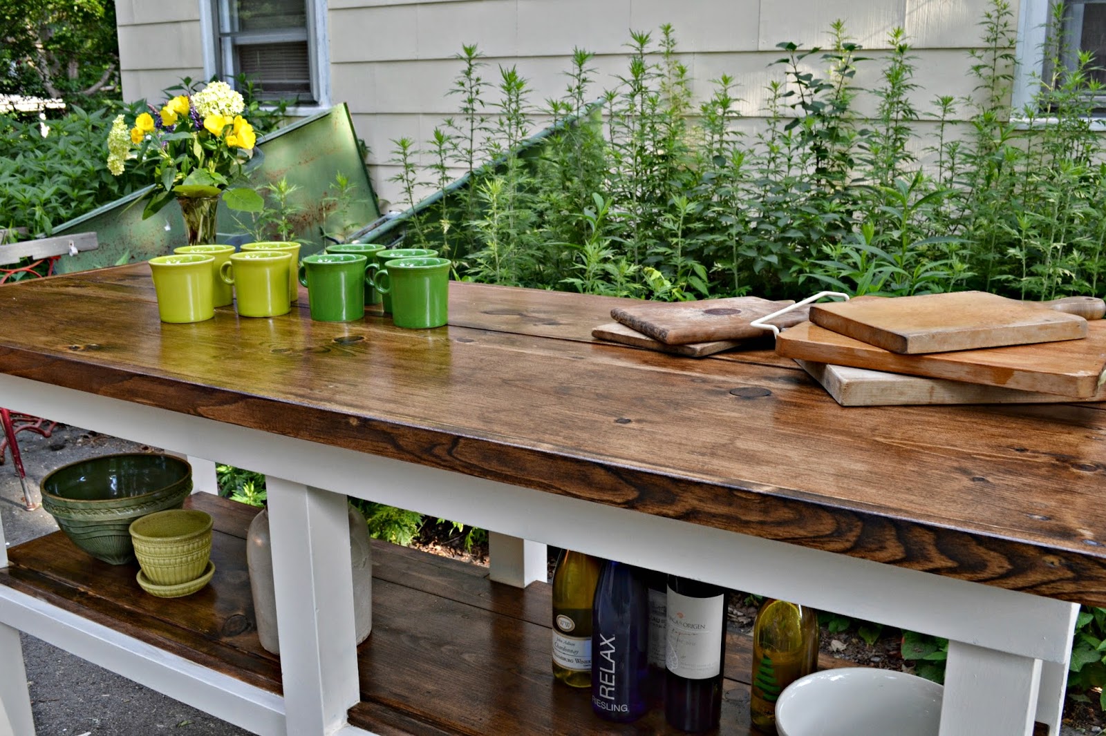 Heir and Space: An Antique Work Bench Turned Kitchen Island