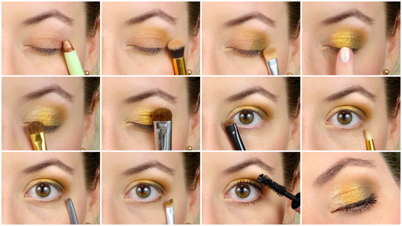 How To Apply Gold Eyeshadow Step By Step