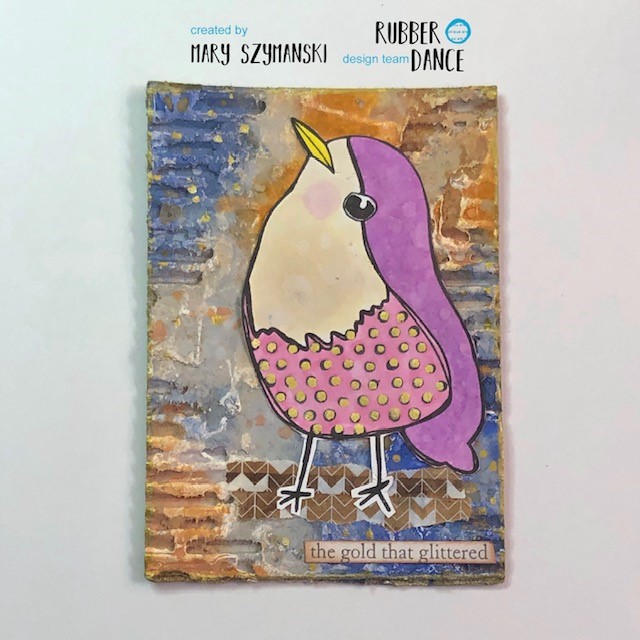 Textured Bird on a Textured ATC