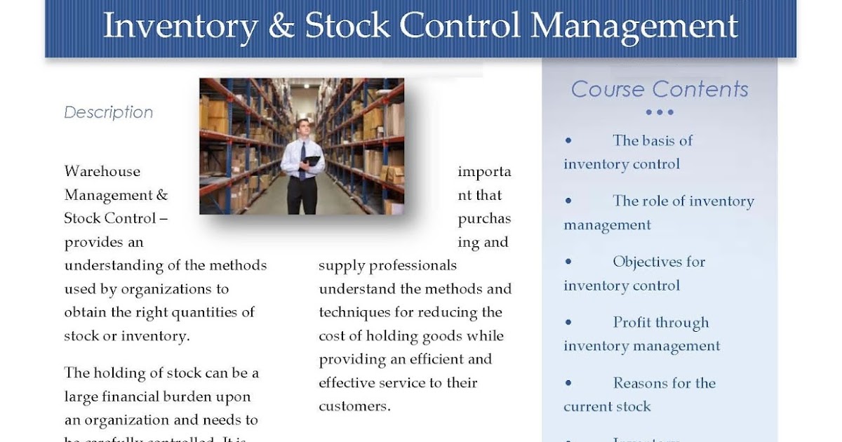 Oman National Training Institute: Inventory & Stock Control Management