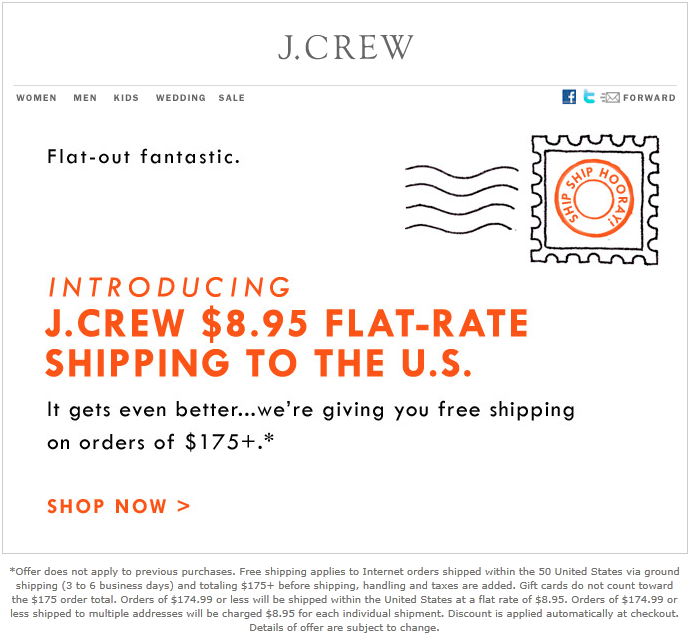 J.Crew Aficionada: J.Crew Email: Change is good: $8.95 flat-rate ...