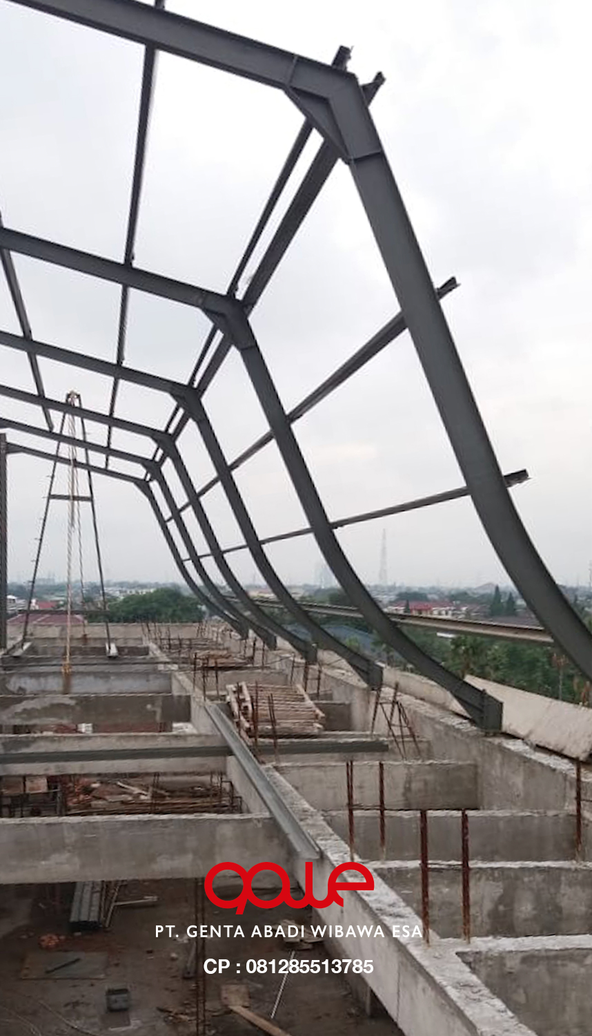 Konstruksi atap bangunan menggunakan h beam rol ~ Jasa Bending Pipa ...
