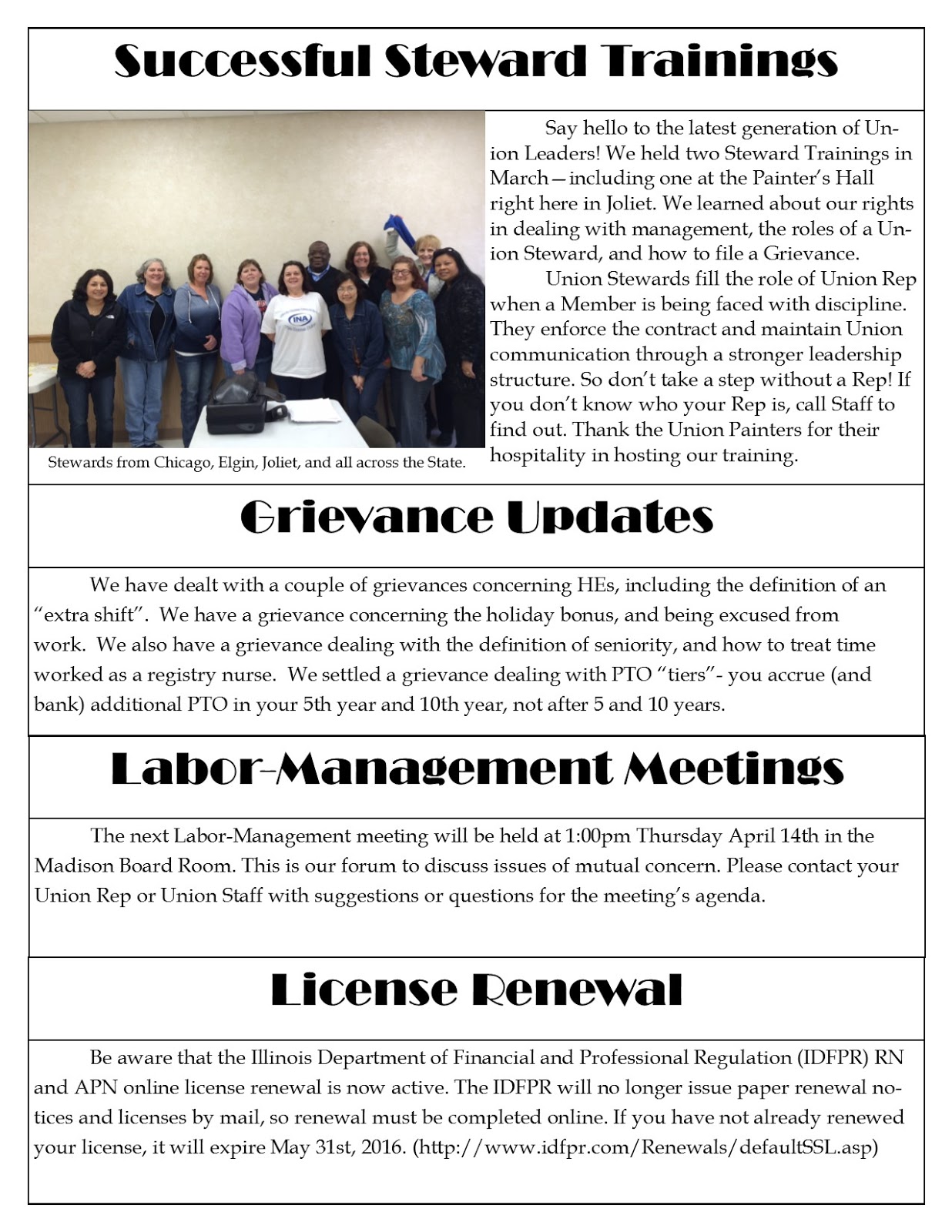 INA at Presence St. Joseph Medical Center in Joliet, Illinois: Union ...