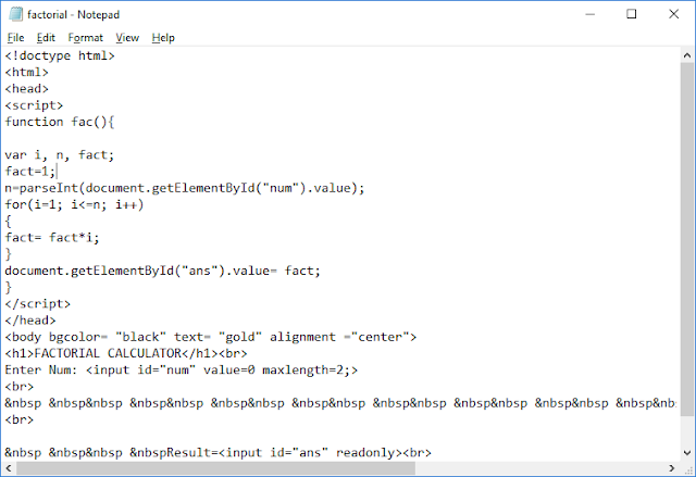 BeITExpert: How to make a factorial calculator program using Javascript ...