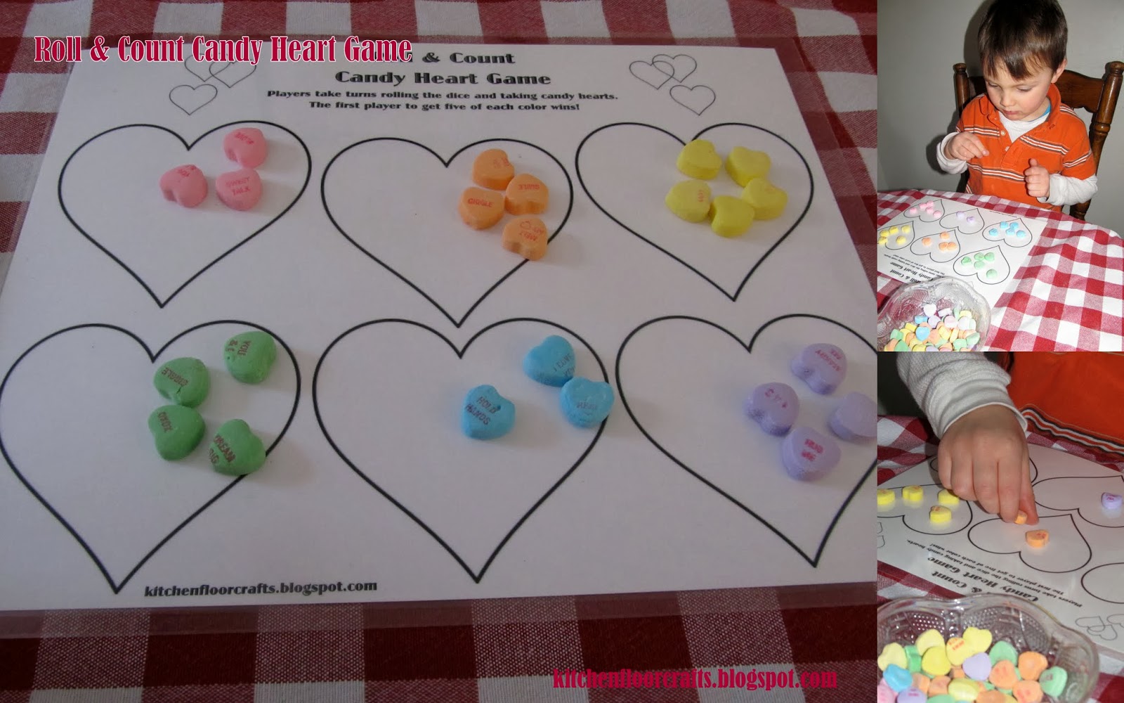 Kitchen Floor Crafts: Using Candy Hearts for Early Math Skills (With 3 ...