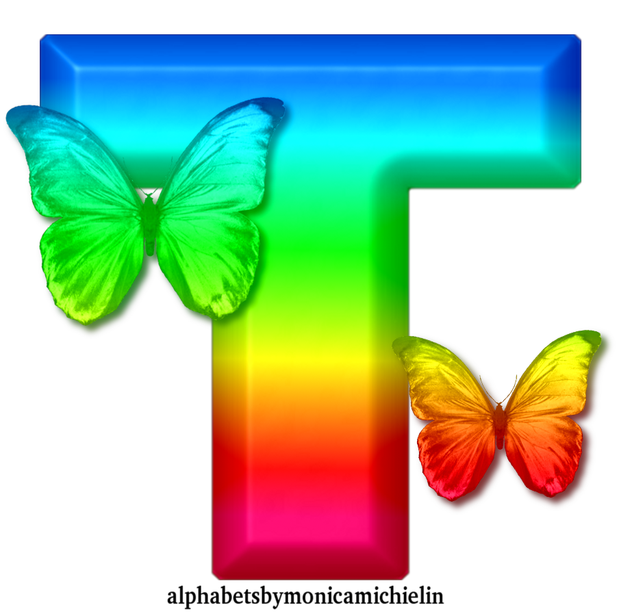 M. Michielin Alphabets: ARIAL FONT MULTI COLORS BUTTERLY ALPHABET ...