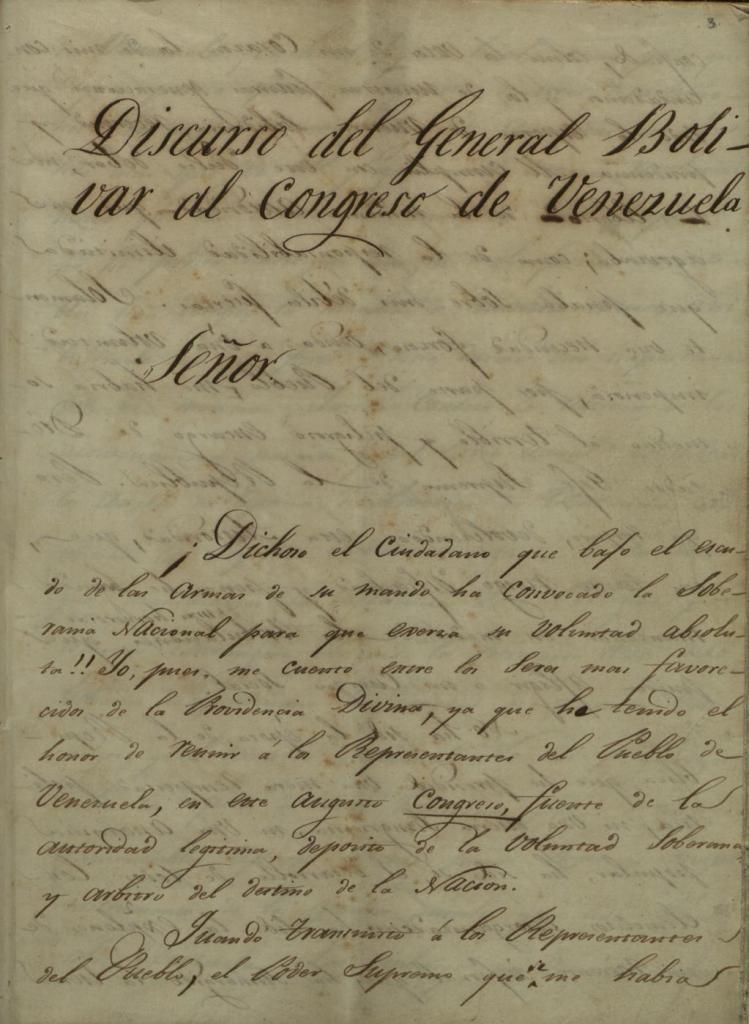 HistoriaActual: SIMÓN BOLÍVAR - DISCURSO DE ANGOSTURA 1819