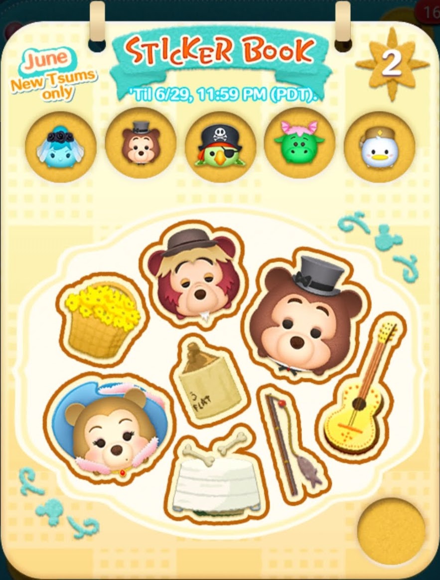 LINE: Disney Tsum Tsum (Global) - 2021 June, Sticker Book - 40/50