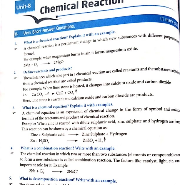 Science Guide Book Class 10 Solution Of Chapter 8 Chemical Reaction science-guide-book-class-10-solution-of-chapter-8-chemical-reaction