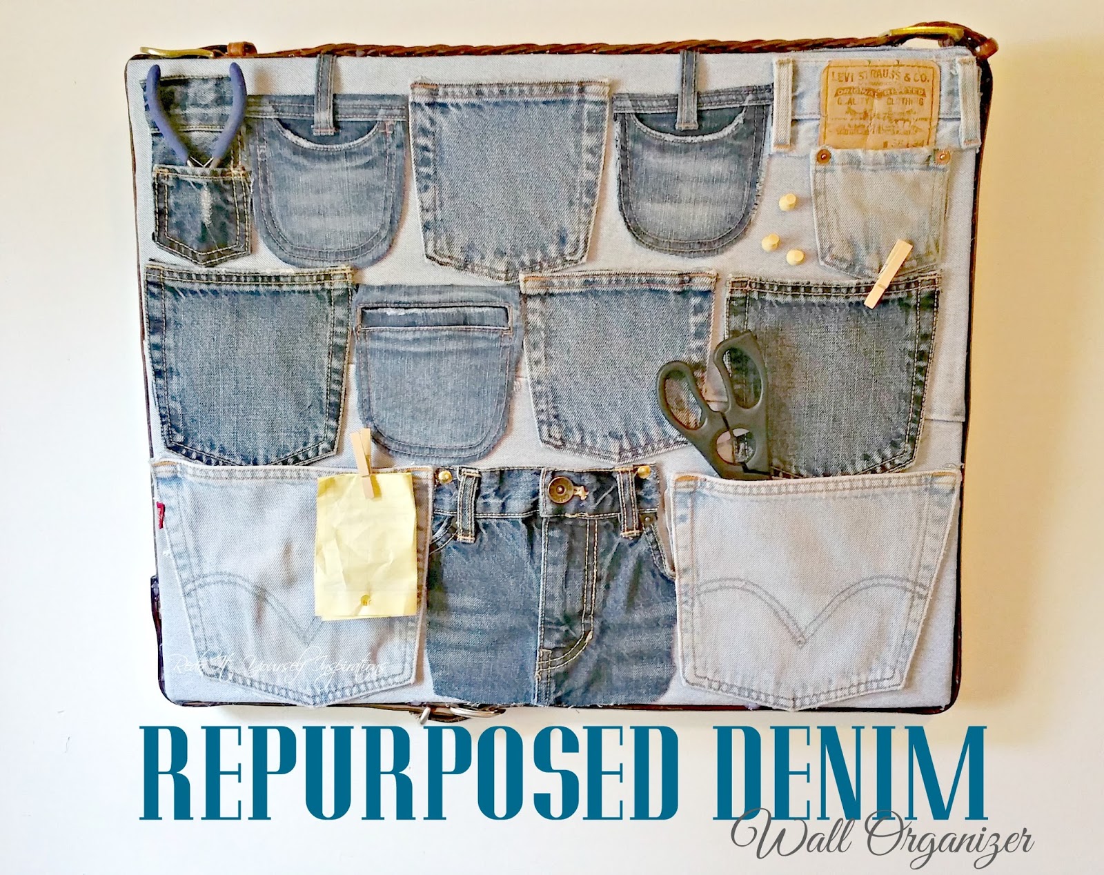 DIY Repurposed Denim Wall Organizer | Redo It Yourself Inspirations ...