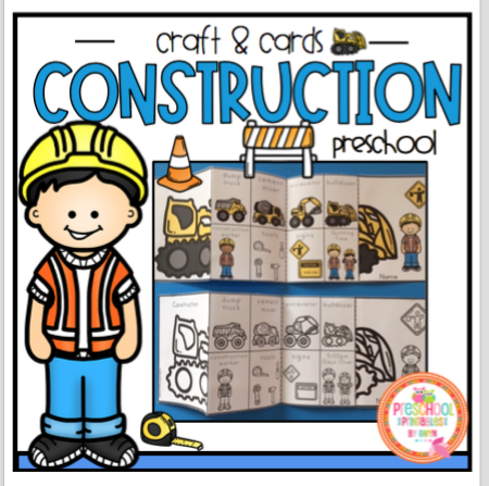 Construction Craft and Cards ~ Preschool Printables