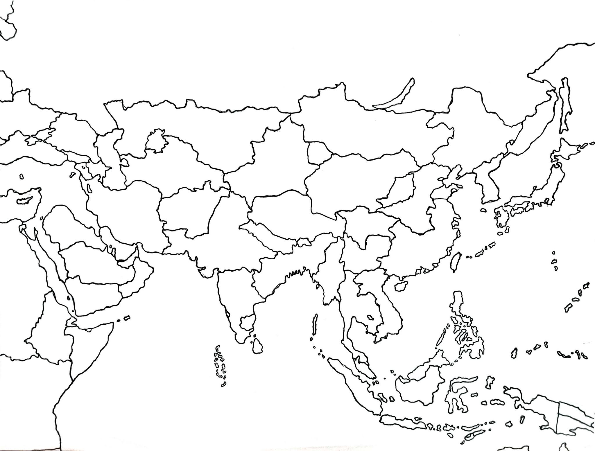 Blank Map Of Aisa ~ Maps Capital