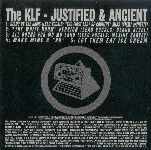 ELECTRONIC 80s - by Michael Bailey: THE KLF - JUSTIFIED & ANCIENT (CD ...