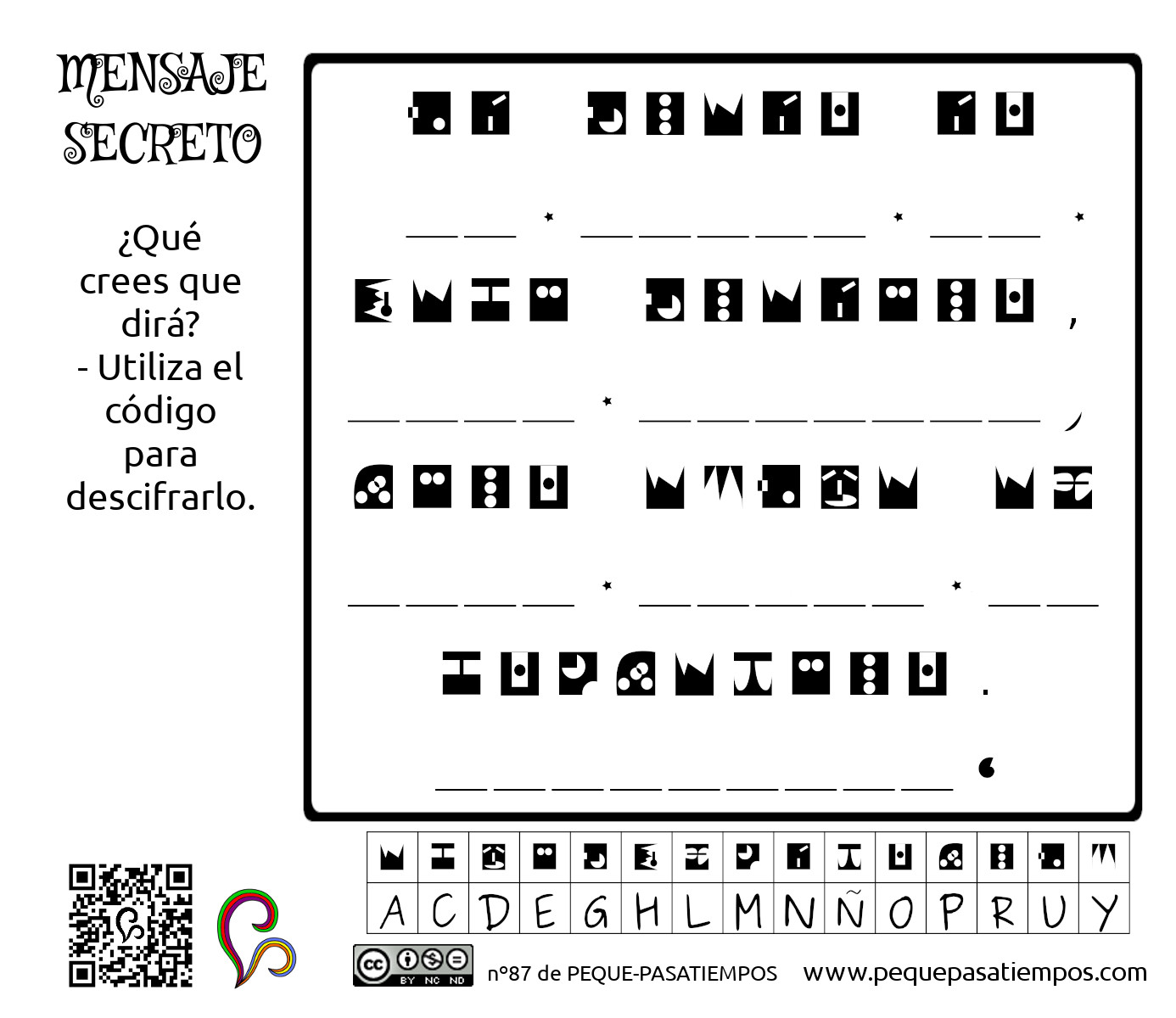 Peque-pasatiempos: Mensajes Secretos