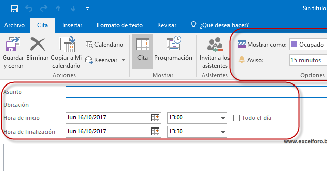 Vba Rellenar Citas Del Calendario De Outlook Desde Excel Excel Foro Un Blog De Excel