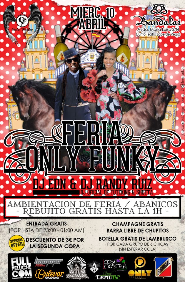 Bandalai Sevilla: Hoy Miércoles, ONLY FUNKY PRE-FERIA con Dj EDN ...