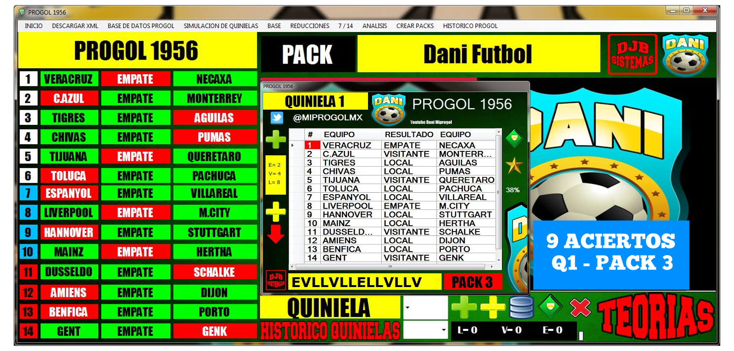 MIPROGOL : PROGOL 1956 - RESULTADOS FINALES Y LA QUINIELA 1 DEL PACK 3 ...