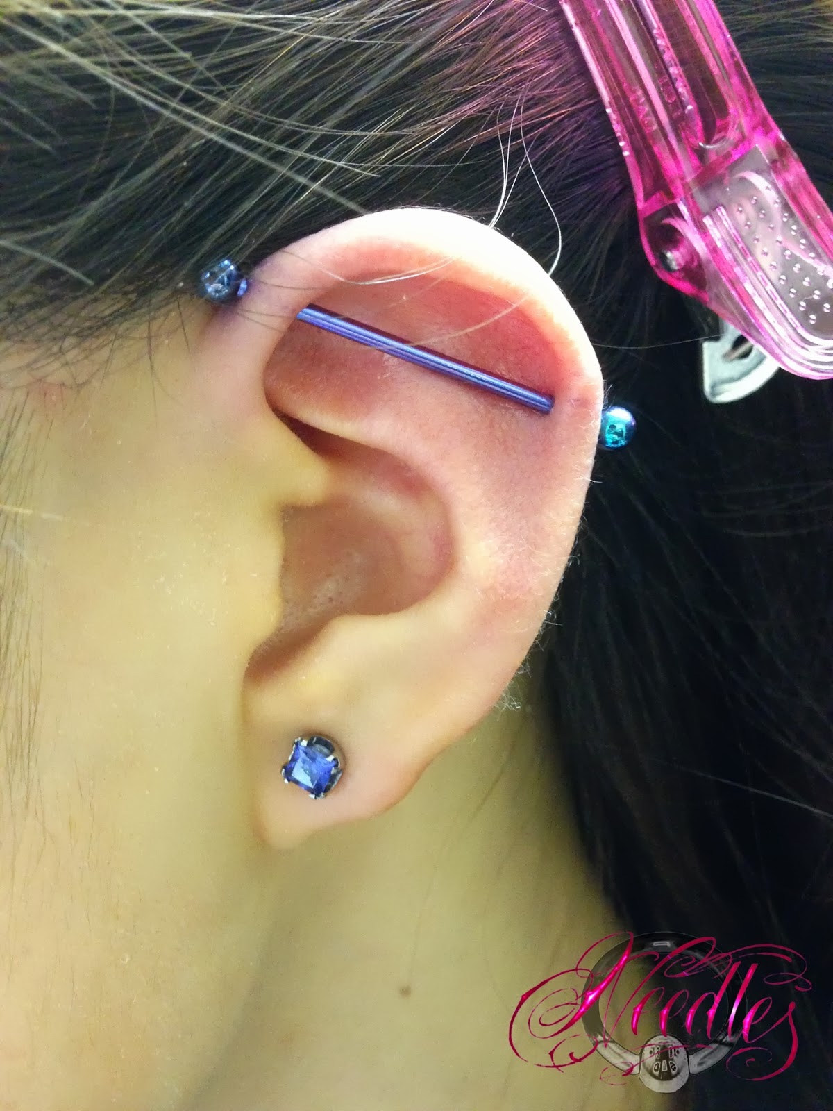 NINE BODY PIERCING BLOG: Industrial and Lobe!!!